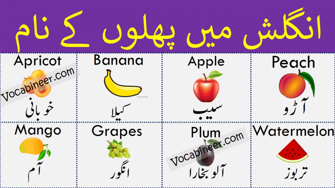 Fruit Names In Urdu And English With Pictures