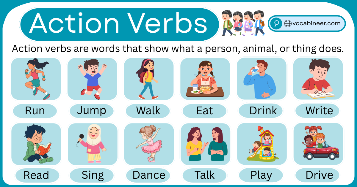 Action Verbs in English with Example Sentences