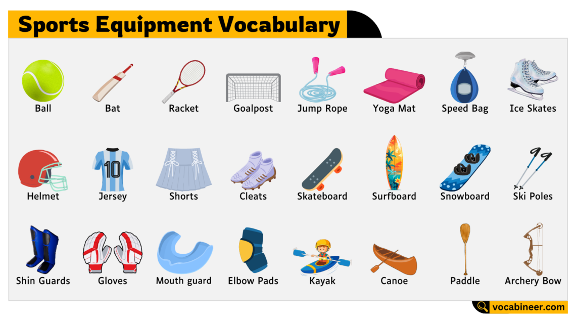 Sports Equipment Vocabulary – Learn Sports Gear Names