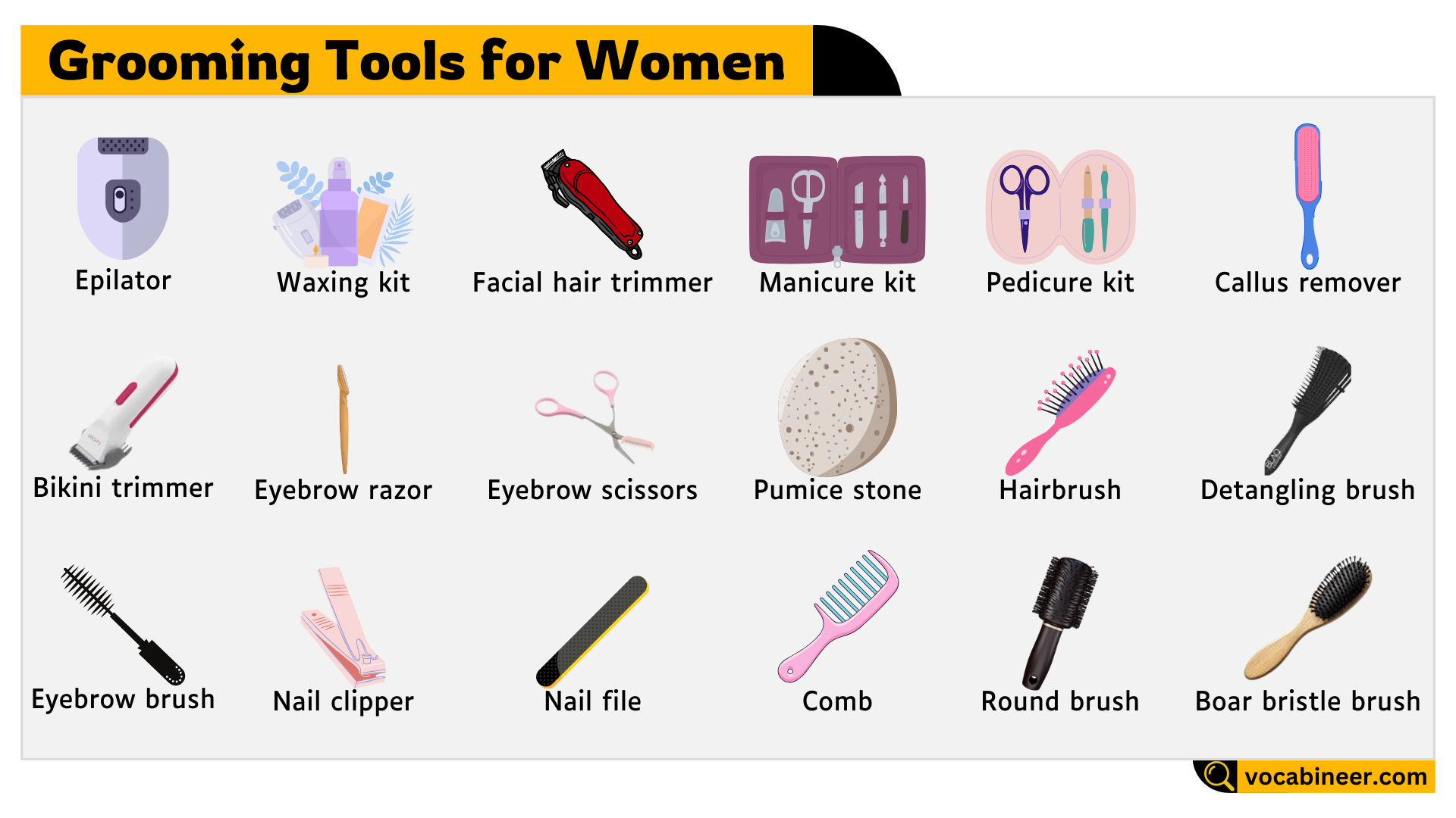 100+ Best Grooming Tools Name for Women with Pictures
