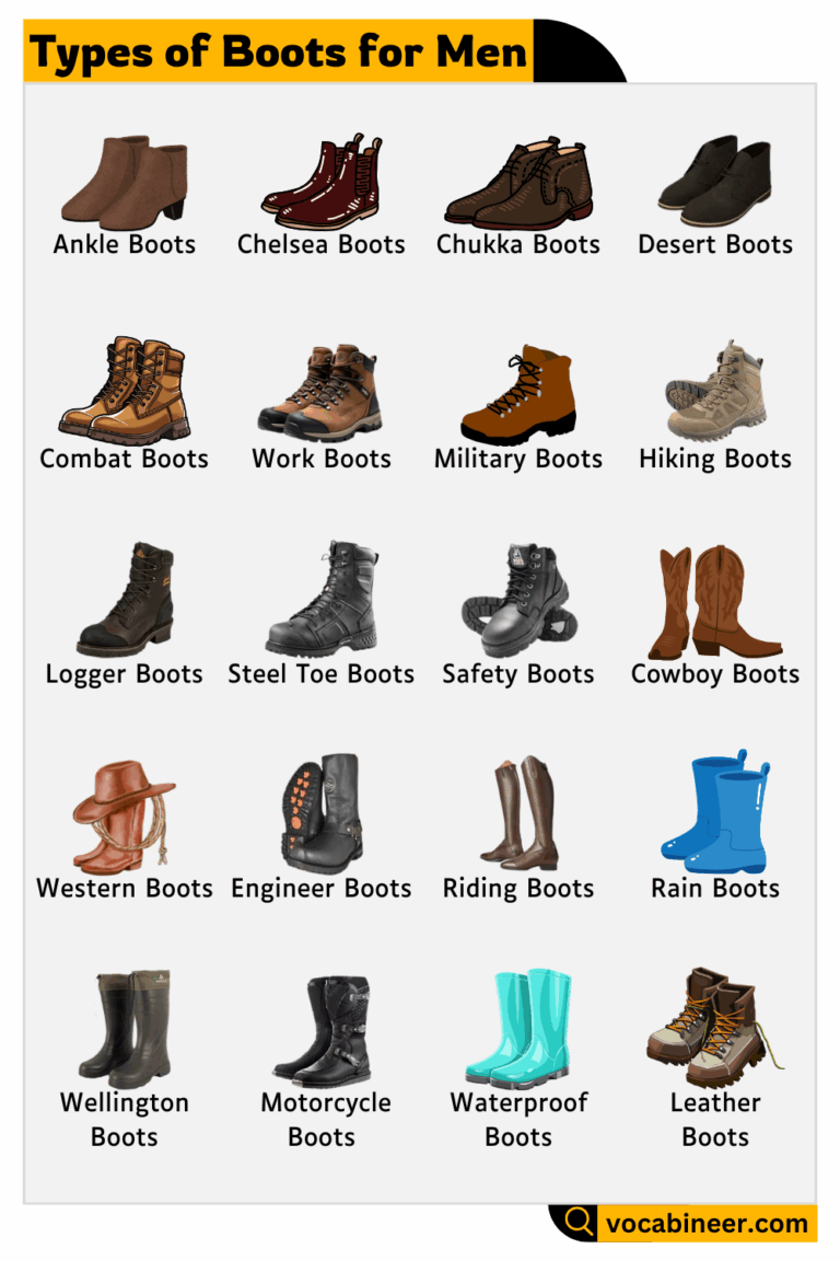 Types of Boots for Men: 35 Boots Name with Pictures