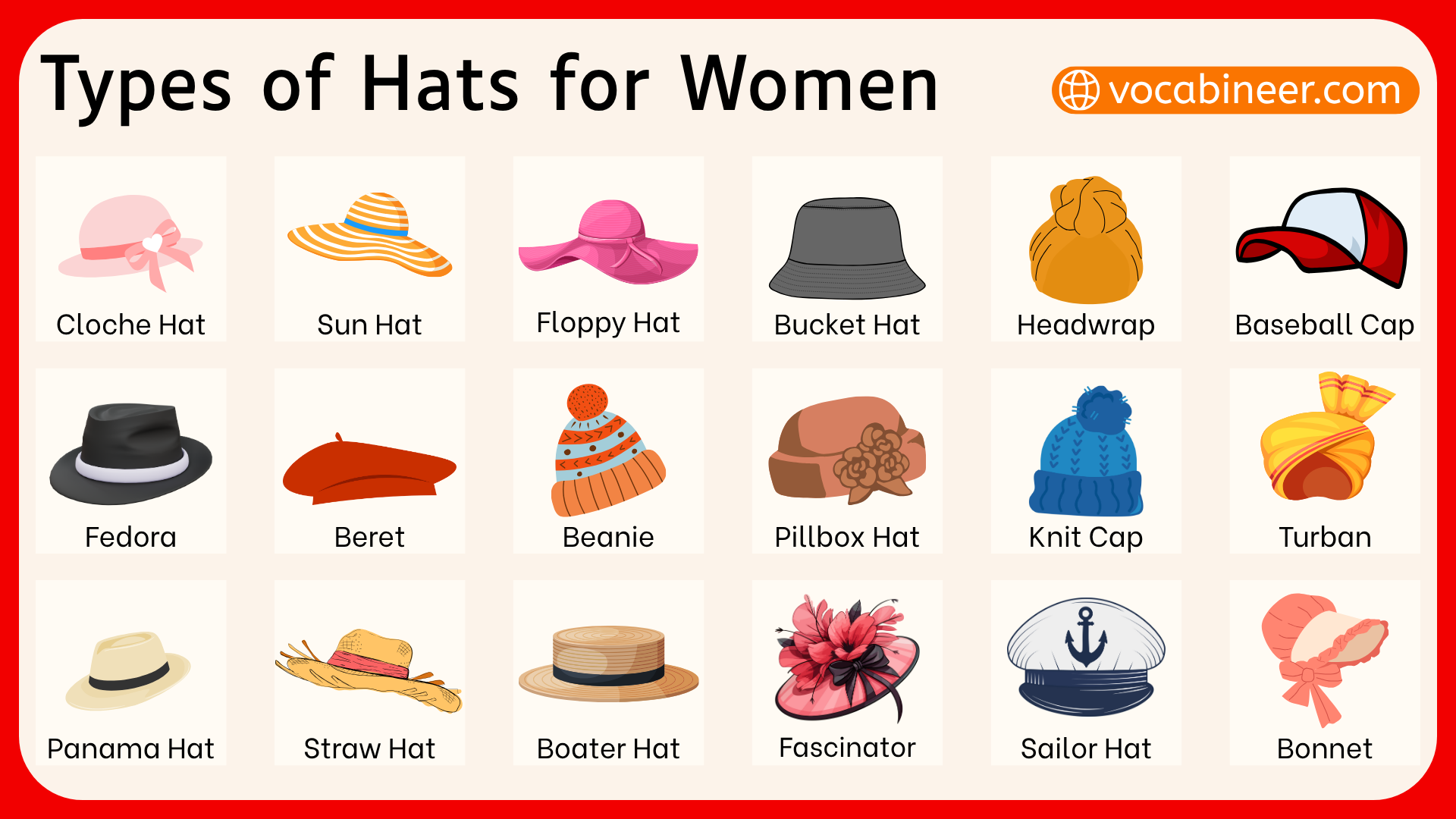 40+ Types of Hats for Women with Images