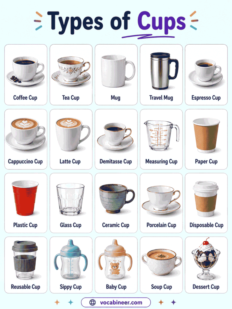 Types of Cups with Names and Pictures