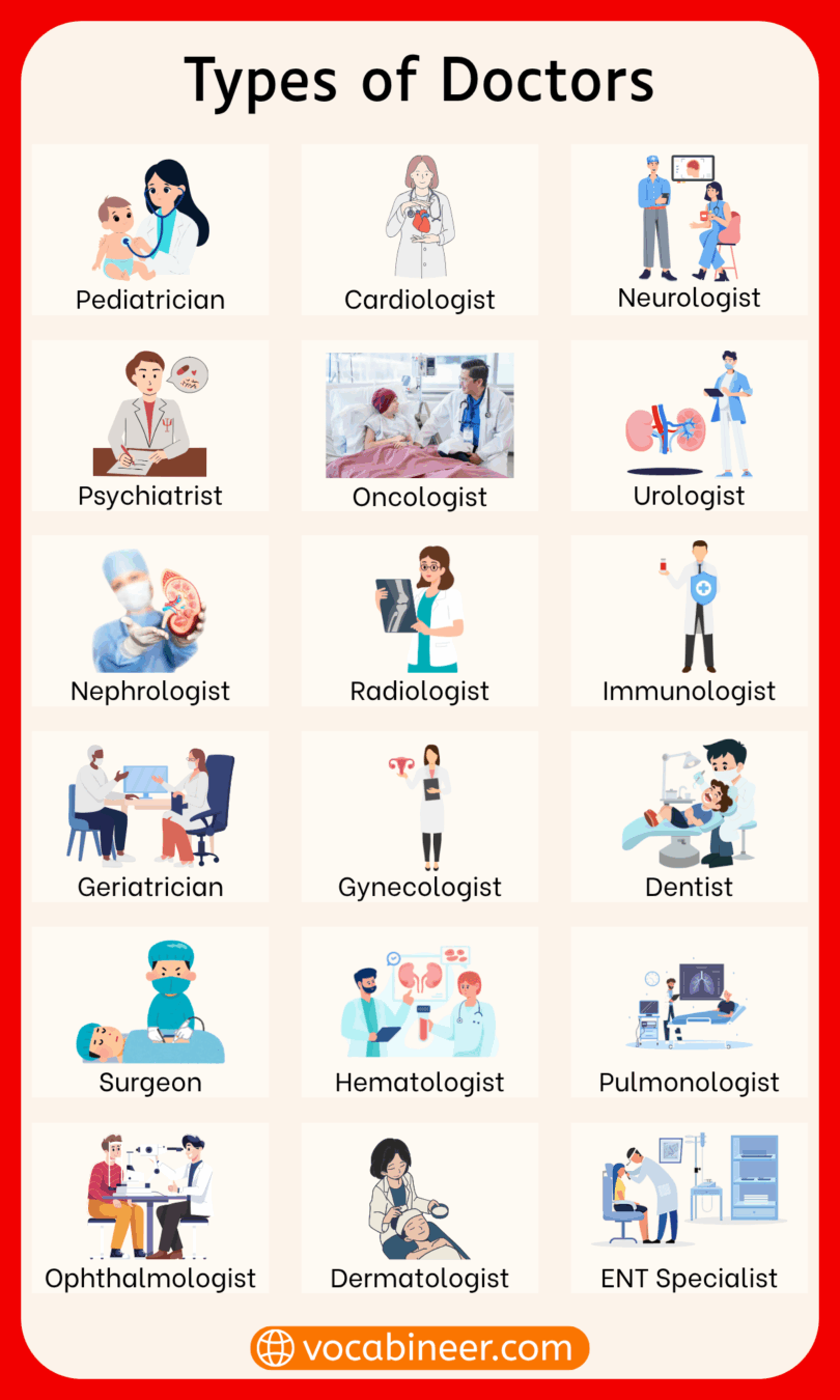 Types of Doctors and their Meaning in English