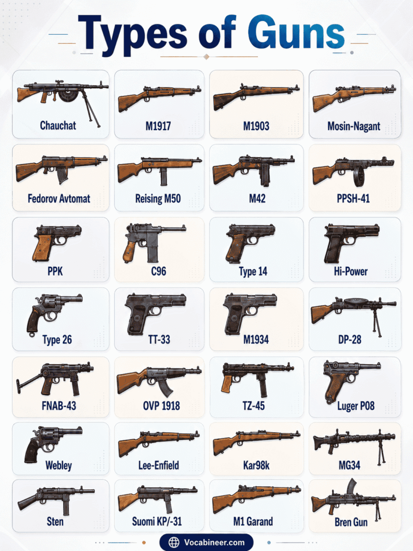 Different Types of Guns with their Pictures