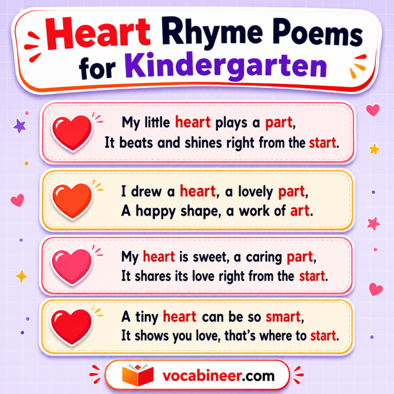 Words That Rhyme with Heart: 214 Perfect, Slant, Near Rhymes List