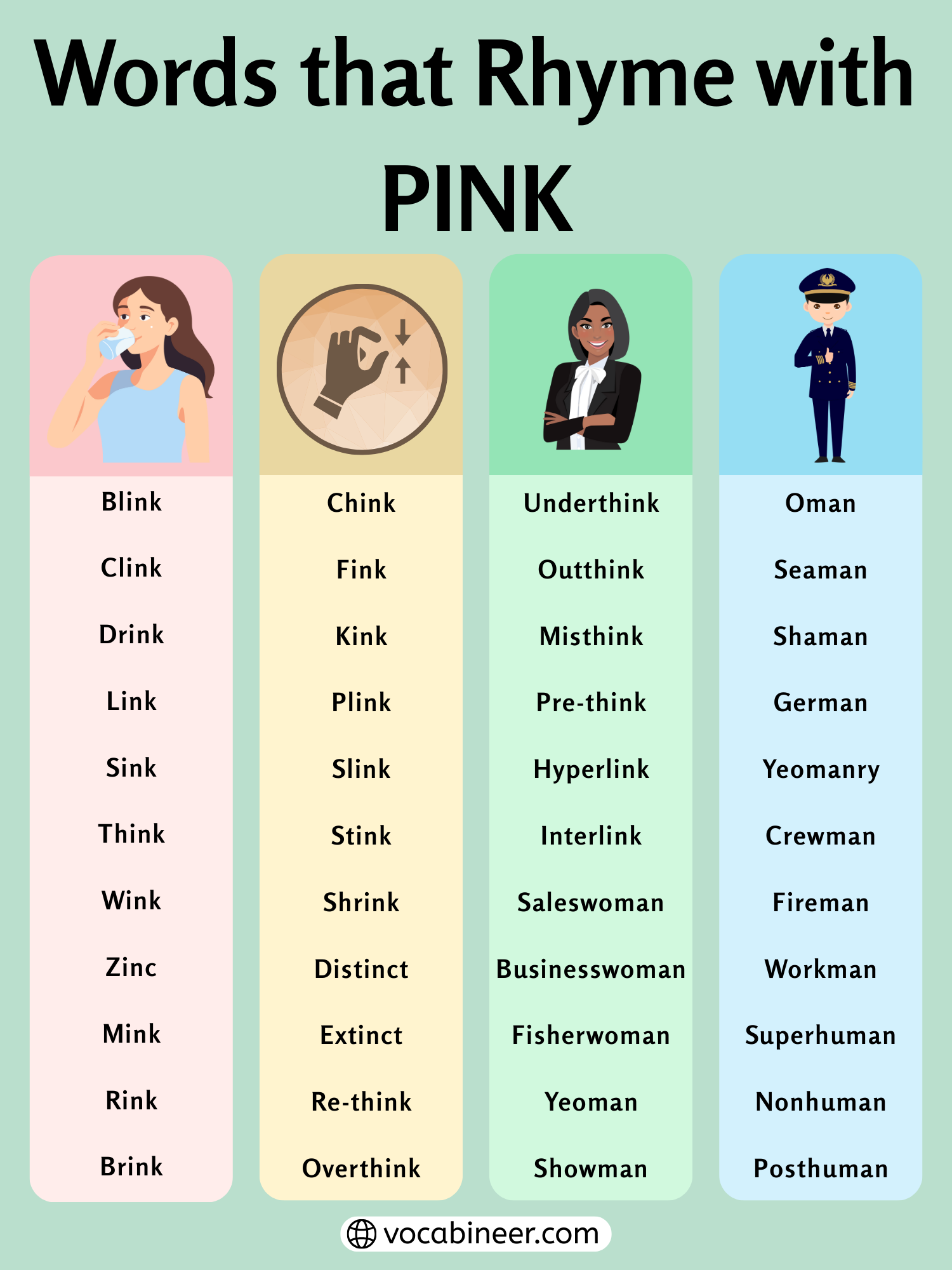 Lovely Words That Rhyme with Pink for Poems