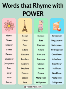 685 Wonderful Words That Rhyme with Power