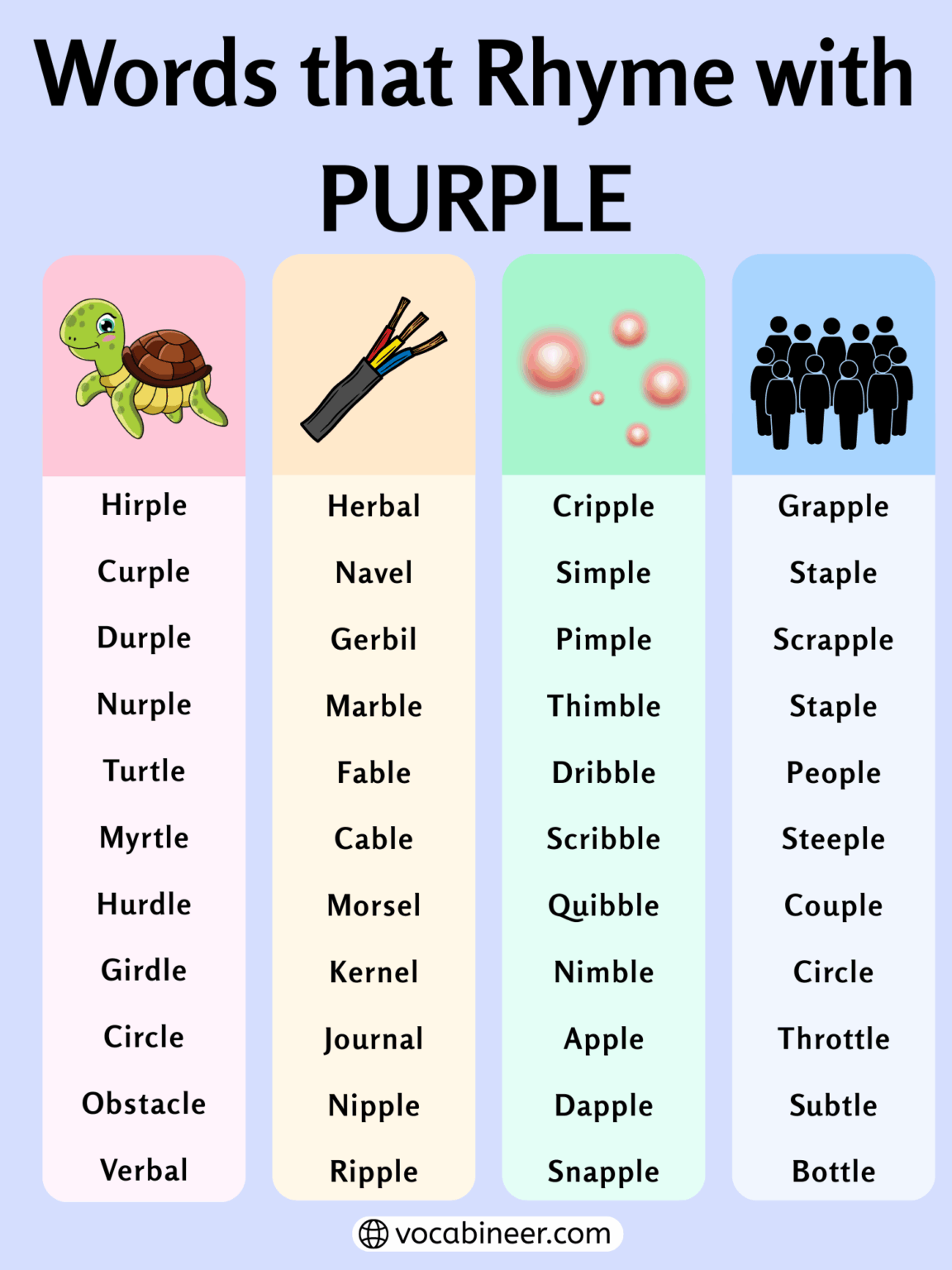 Delightful Words That Rhyme with Purple for Kids