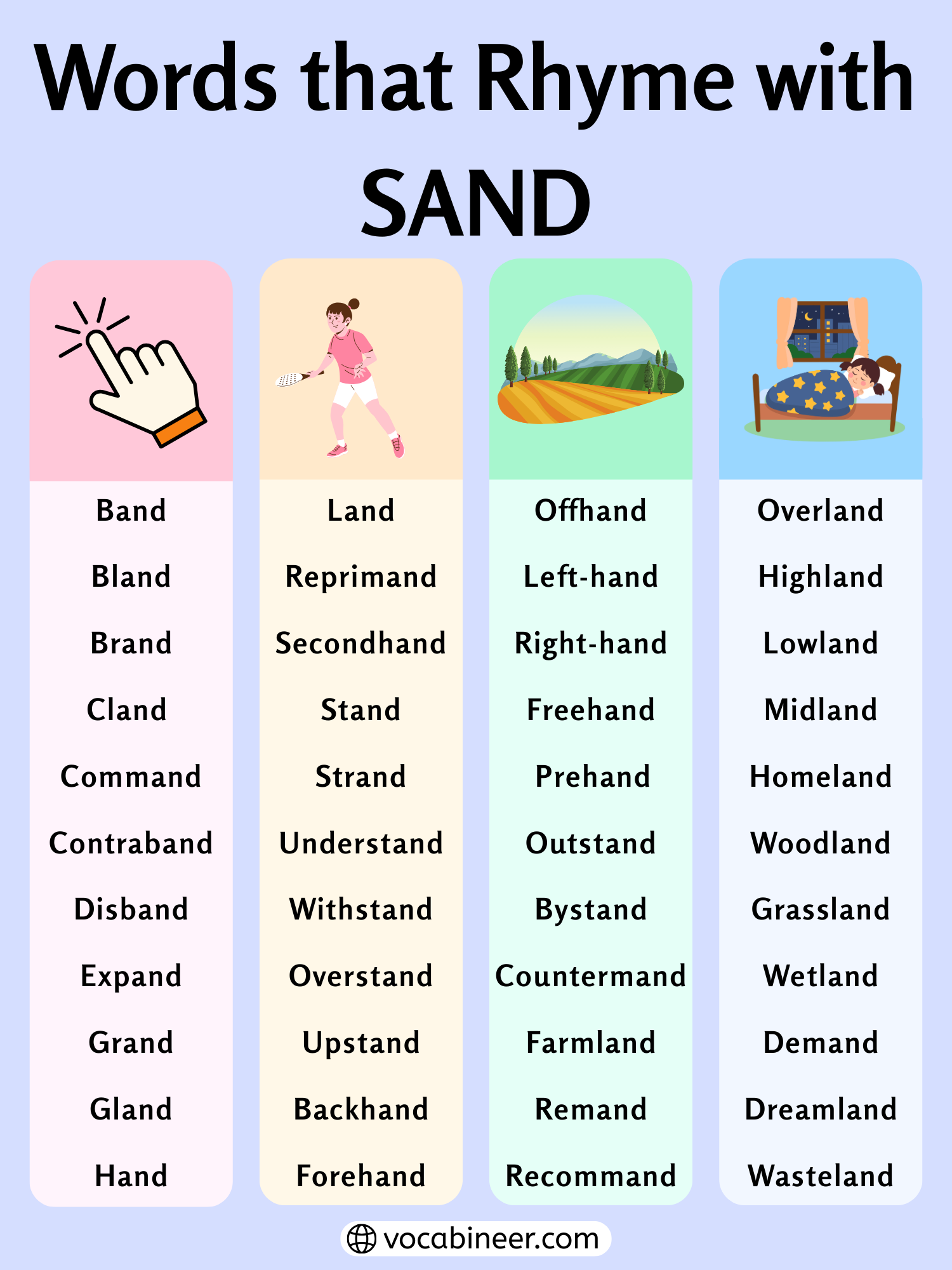 Wonderful Rhymes with Sand: 774 Words Collection