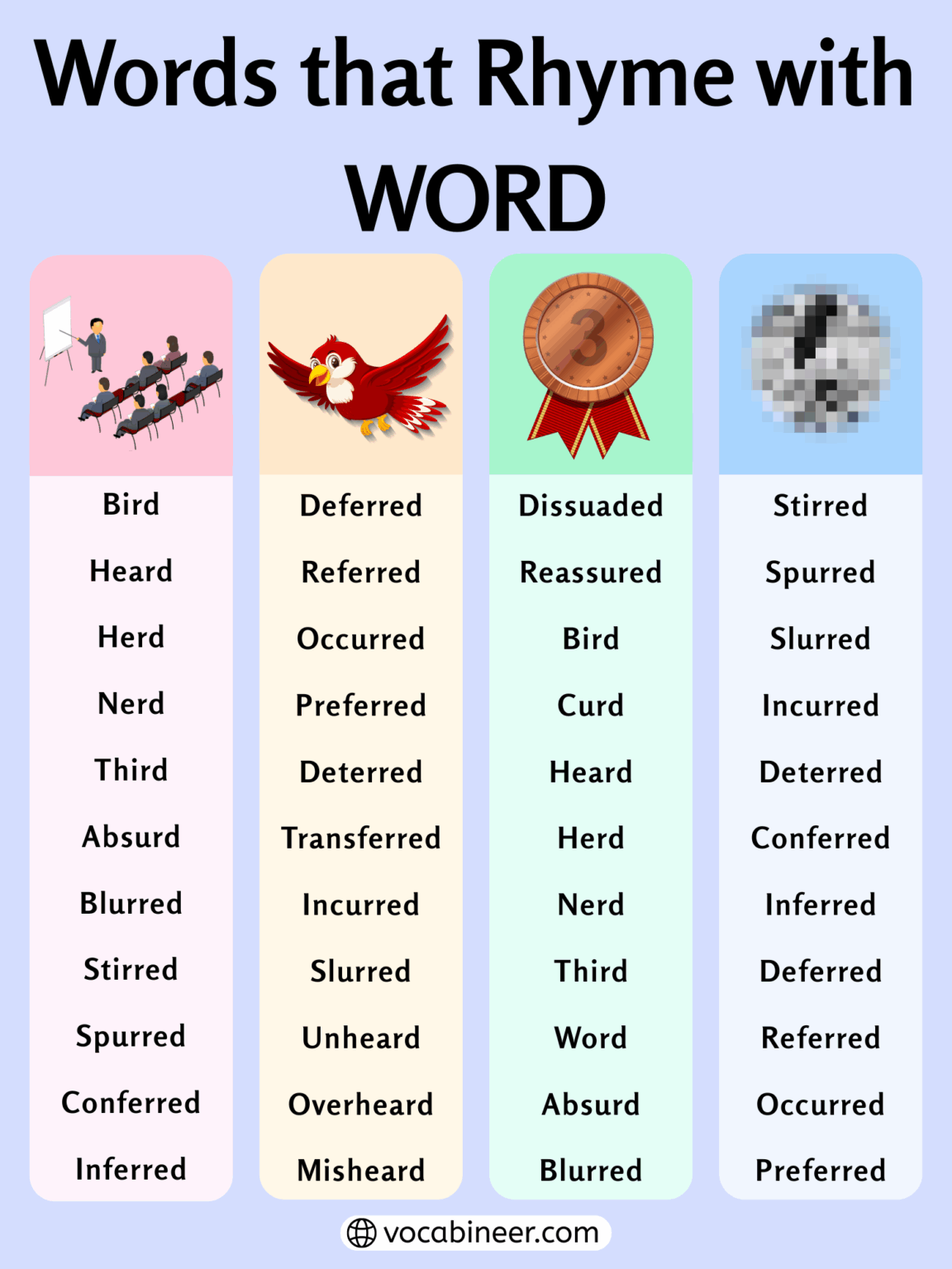 Meaningful Examples of Rhymes with Word in English