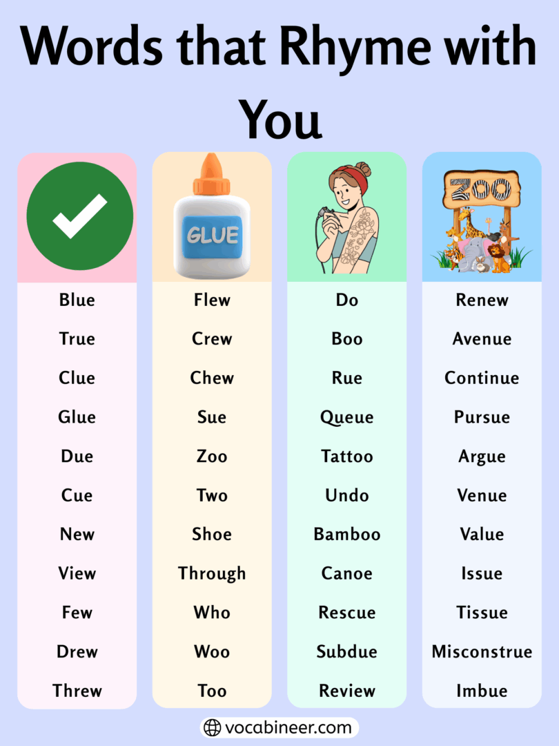 Words That Rhyme with You: 242 Perfect and Positive Rhymes