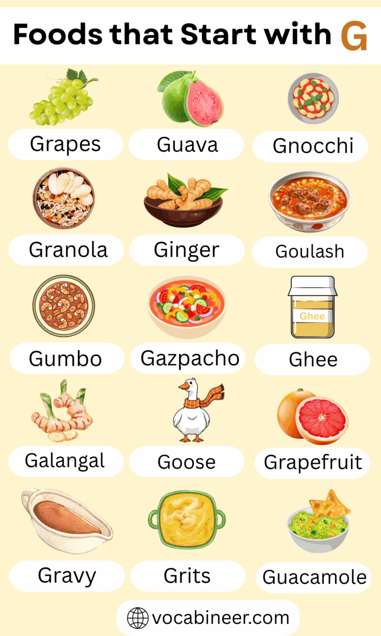 144 Foods That Start with Letter G with Their Pictures