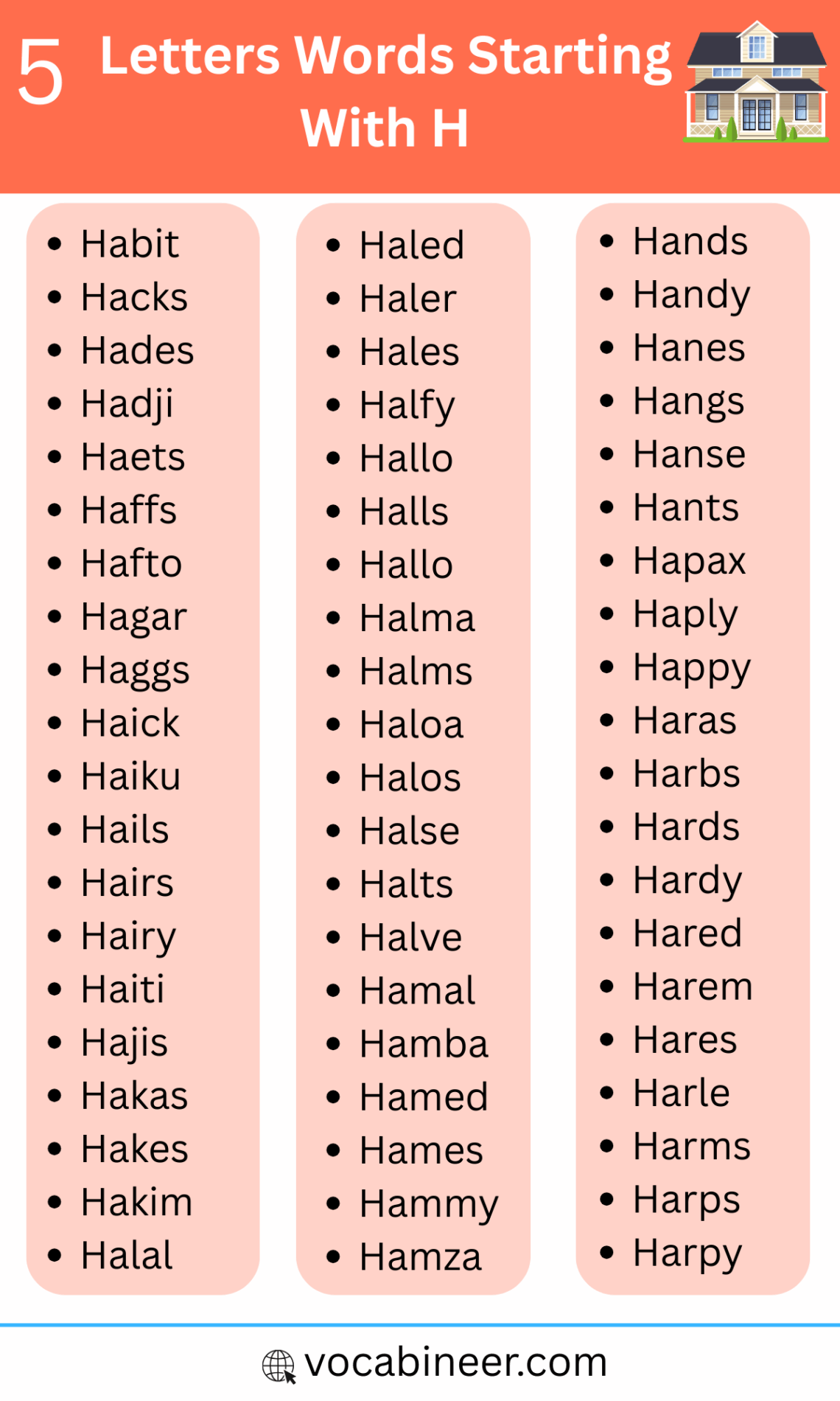 5 Letter Words that Start with H | 230+ Useful H Words in English