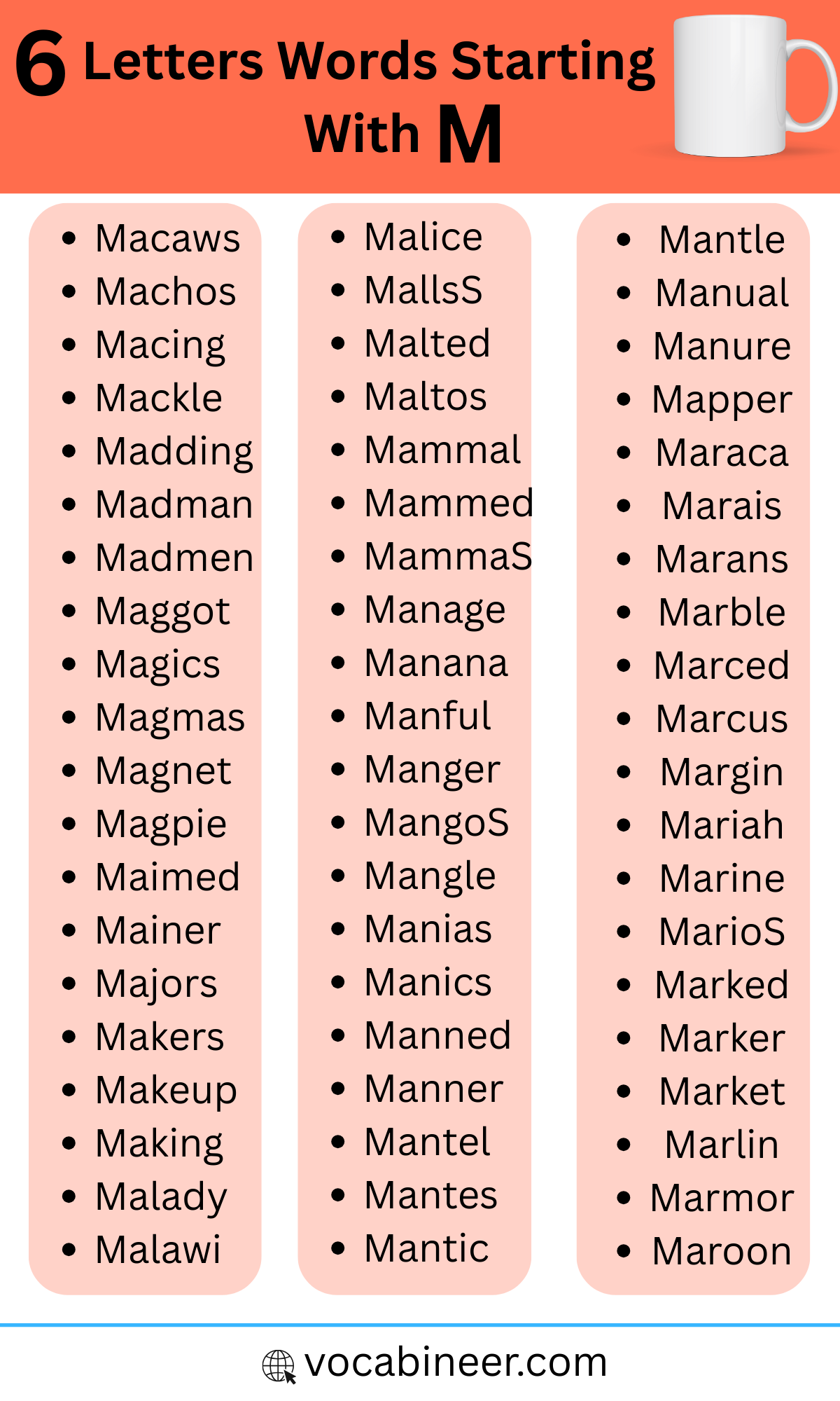 6 Letter Words Starting with M | List of Useful M Words in English