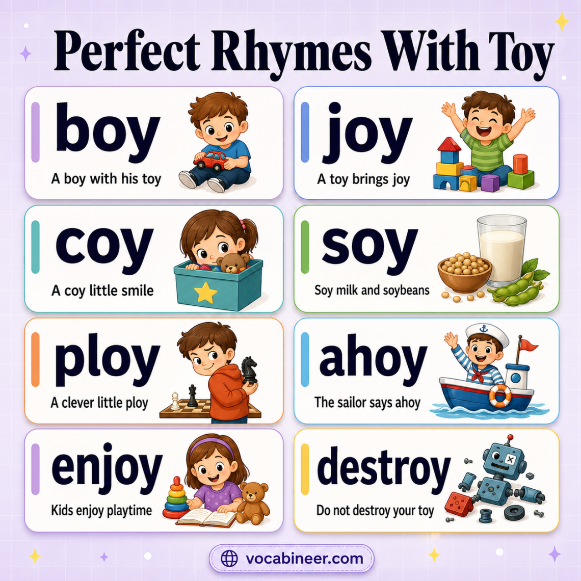 Rhymes with Toy for Poems: 731 Perfect, Near and Slant Rhymes