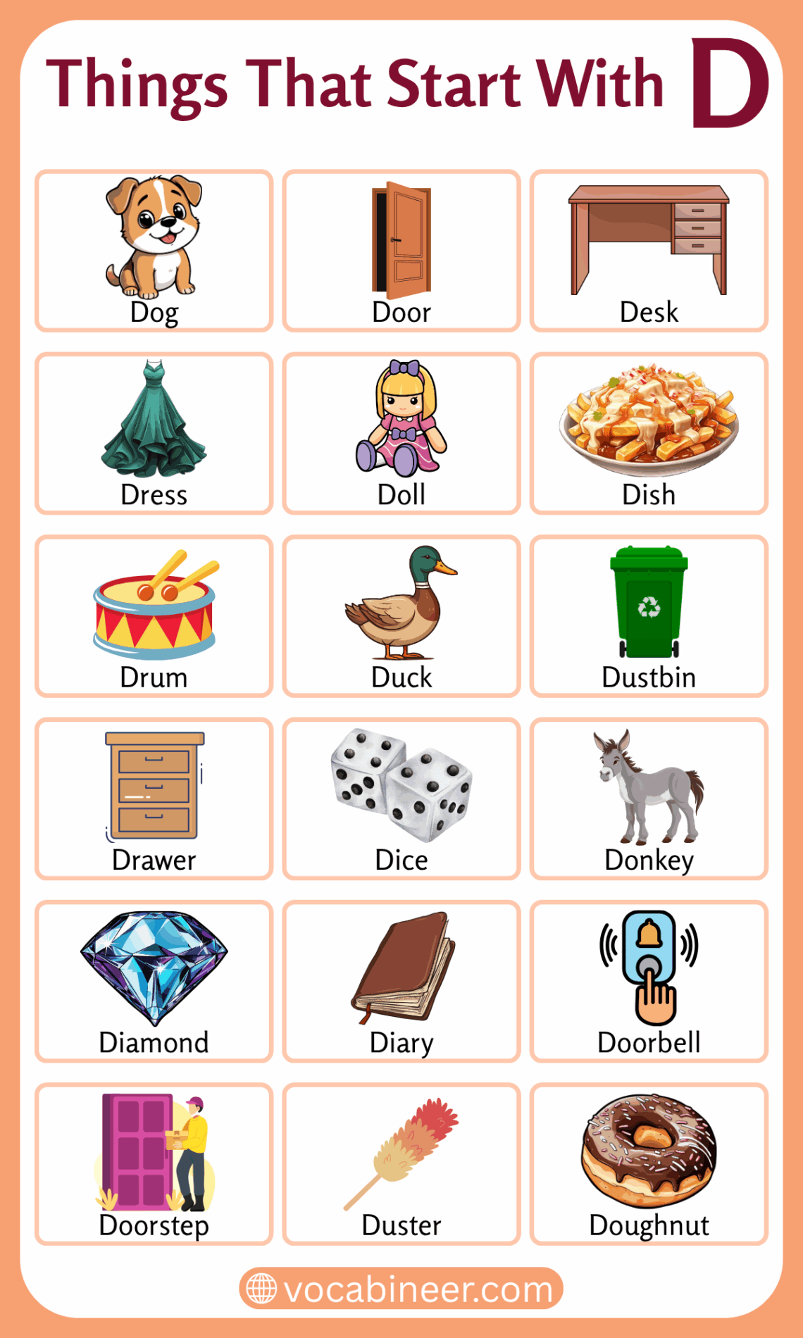 Things That Begin with Letter D | List of 200+ English Words