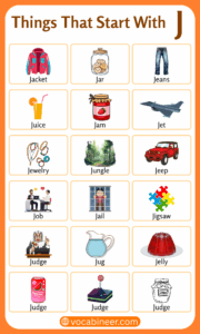 Things That Start with J | List of 260 J Things Name in English