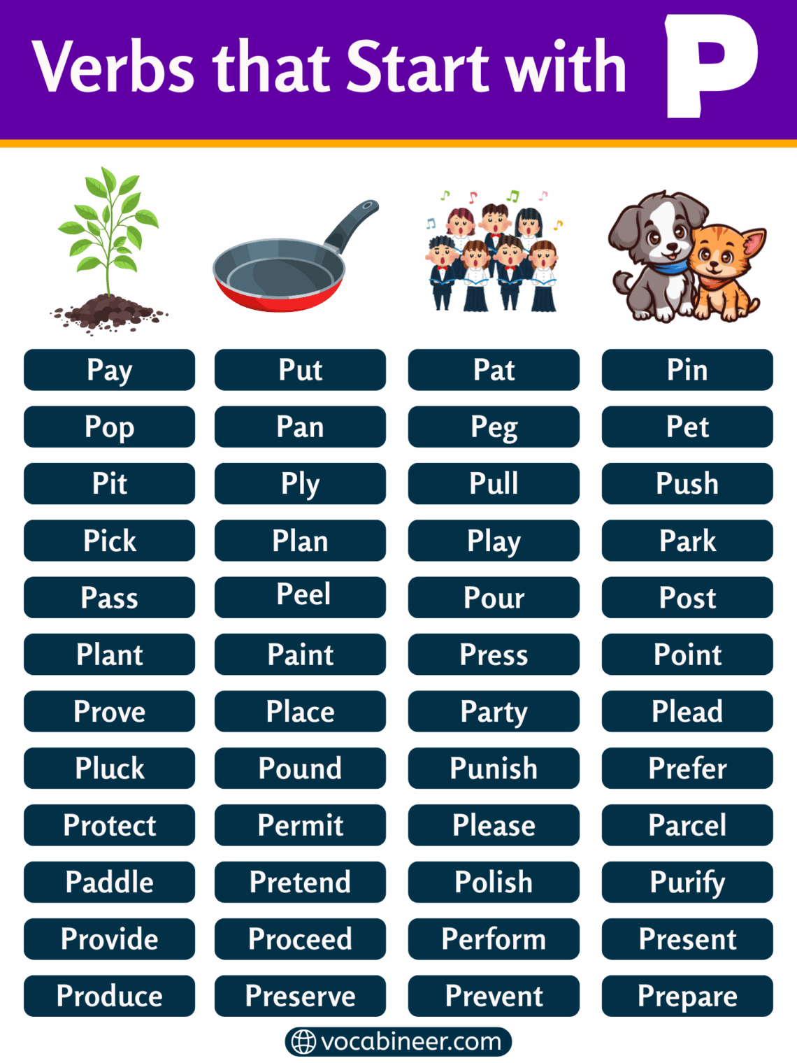 Verbs That Start With P: Meanings, Examples, and Complete List