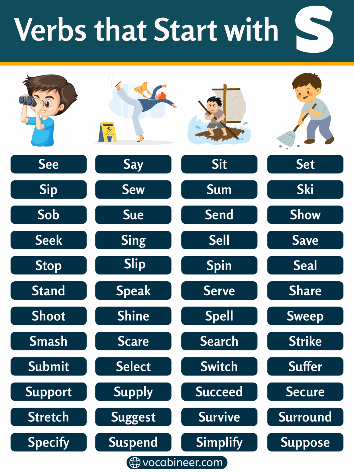 250+ Verbs That Start With S in English