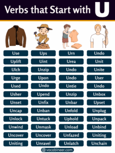 Full List of Verbs Starting With U in English