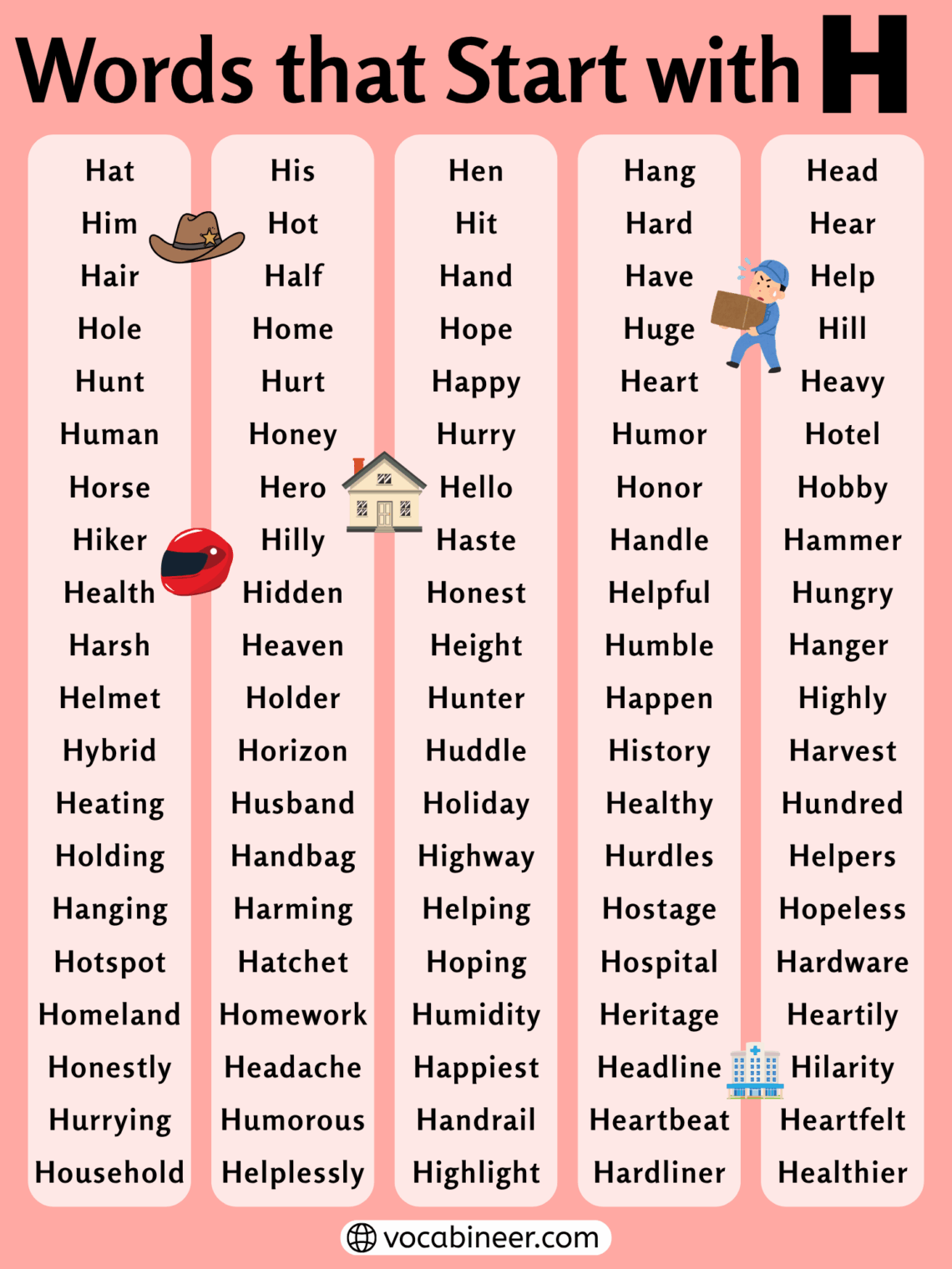 5344 Common Words That Begin with H in English