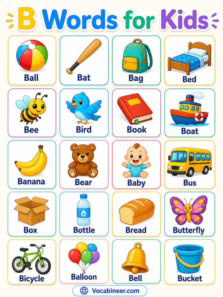 Words That Start with Letter B | List of 444 Useful English Words