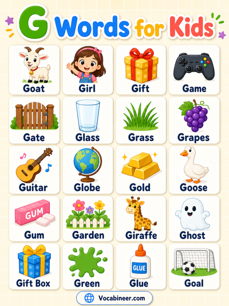 Daily Use 600+ Words That Start with G in English