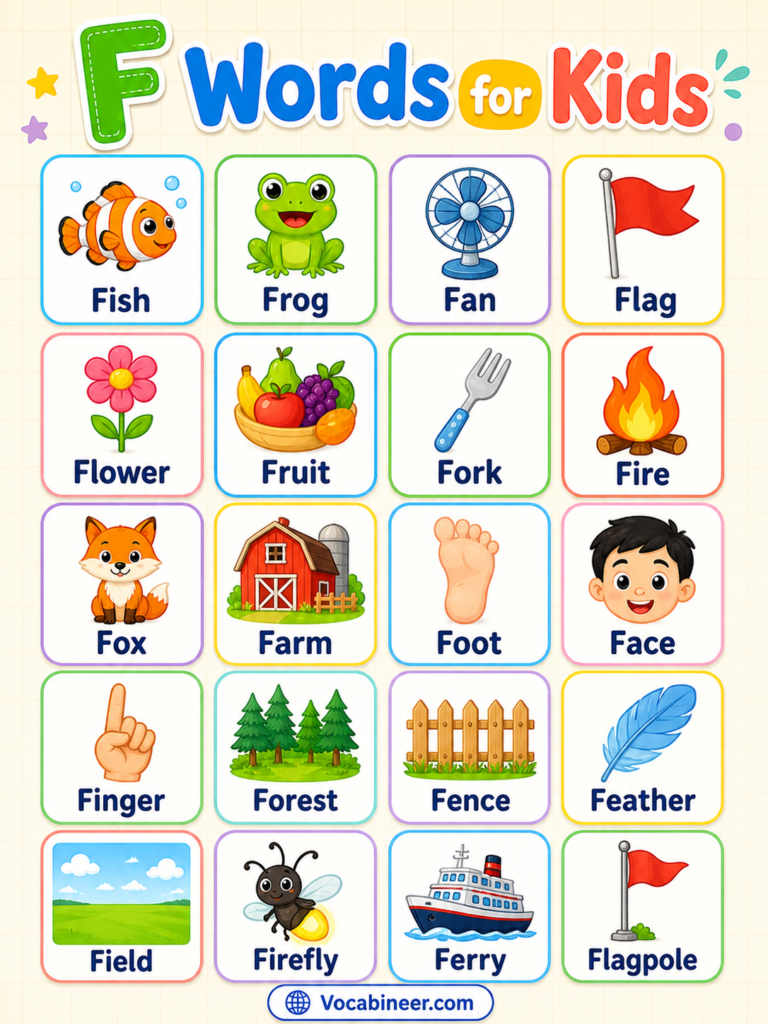 Words That Start with F | 300+ Daily Use English Words