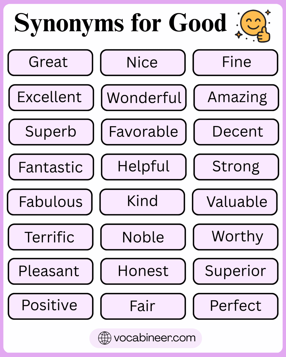 Good Synonyms: List of 115 Synonyms For Good in English