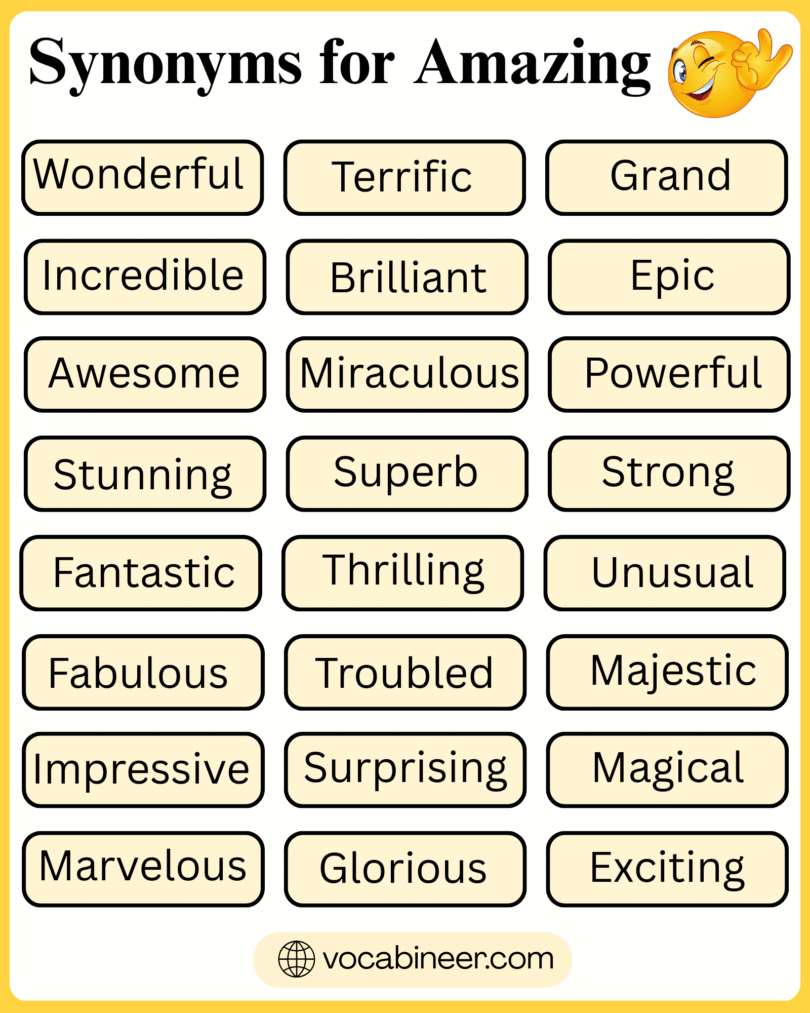 Synonyms For Amazing: List of 112 Amazing Words In English
