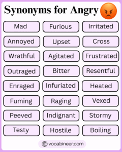 Synonyms For Angry: List of 122 Angry Words In English