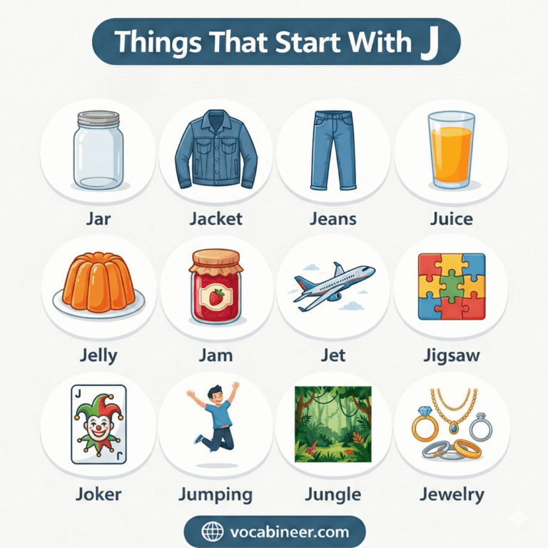 Things That Start with J | List of 260 J Things Name in English