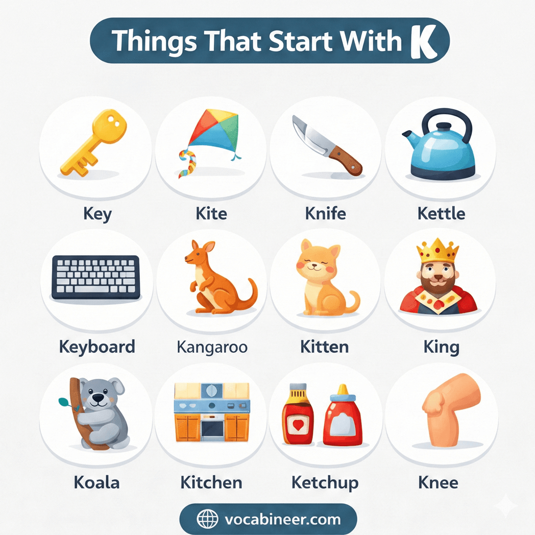 Things That Start with K in English ( Complete List and Pictures )