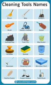 200+ Cleaning Tools Names in English with Pictures