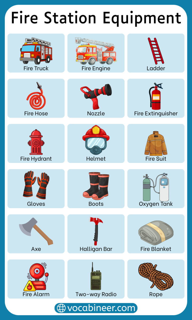 50+ Fire Station Equipment Names With Uses and Pictures
