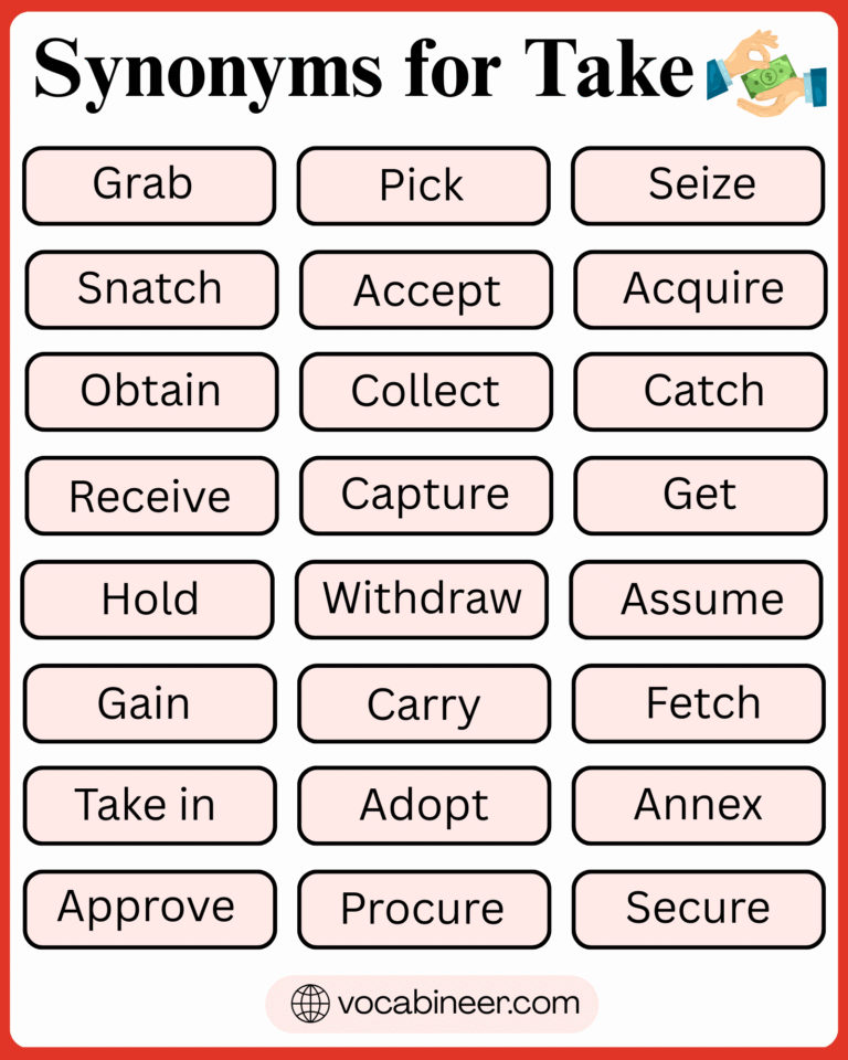 Synonyms For Take: 100+ Easy Words For Take in English