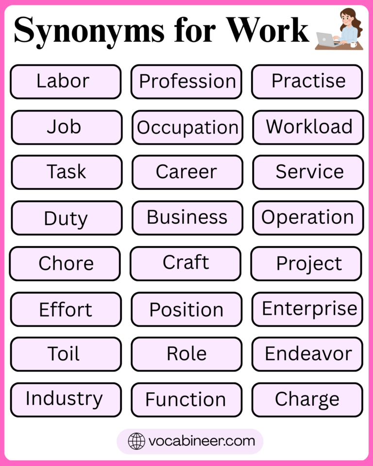 Work Synonyms: 101 Common English Words For Work