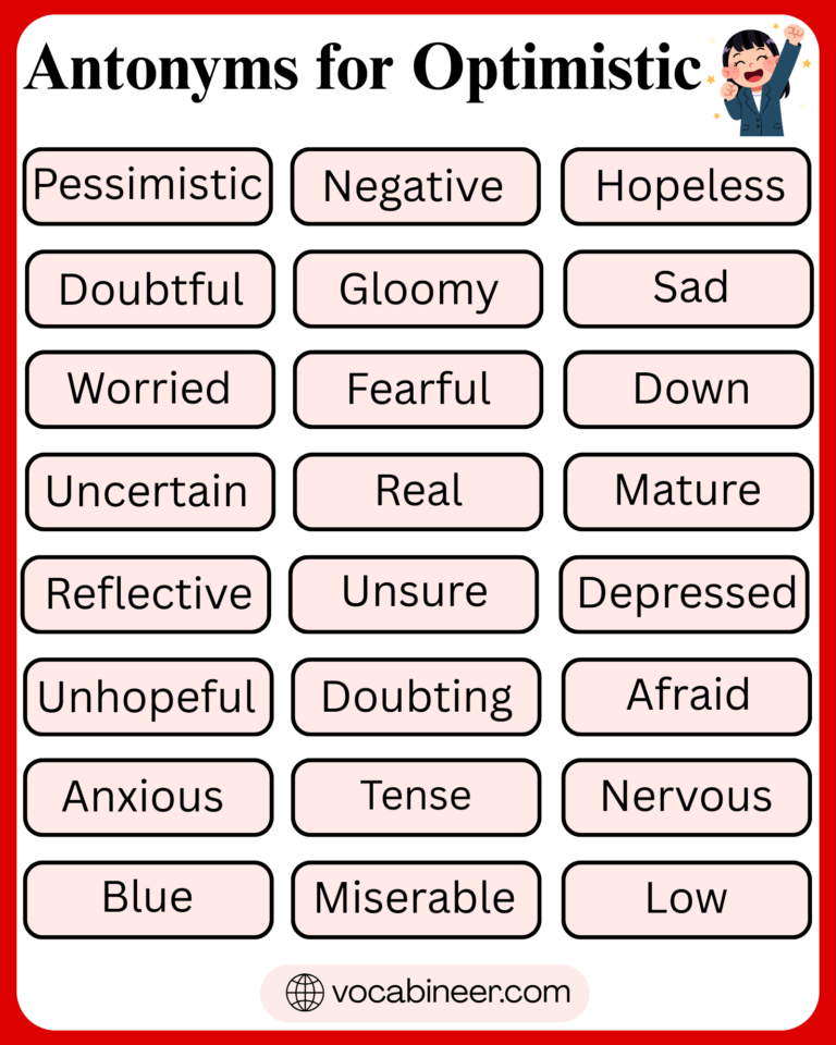 Antonyms for Optimistic | Opposite Words List With Meanings