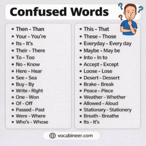 Confusing Words : List 200 Confused Words in English with Examples