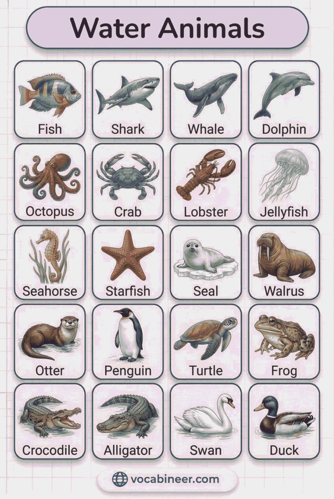 Water Animals Name: 100+ Animals List with Their Pictures