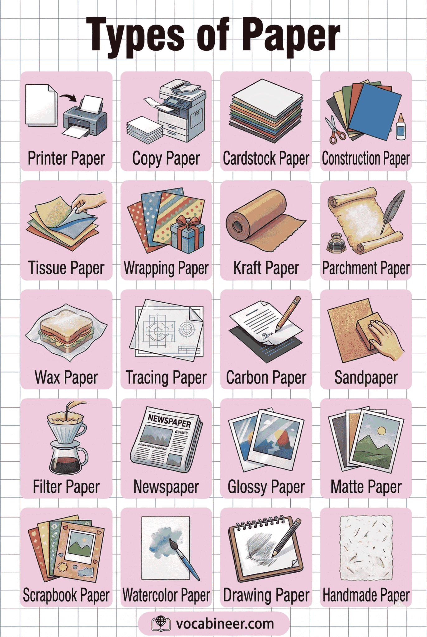 Different Types of Paper With Names, Uses, and Pictures