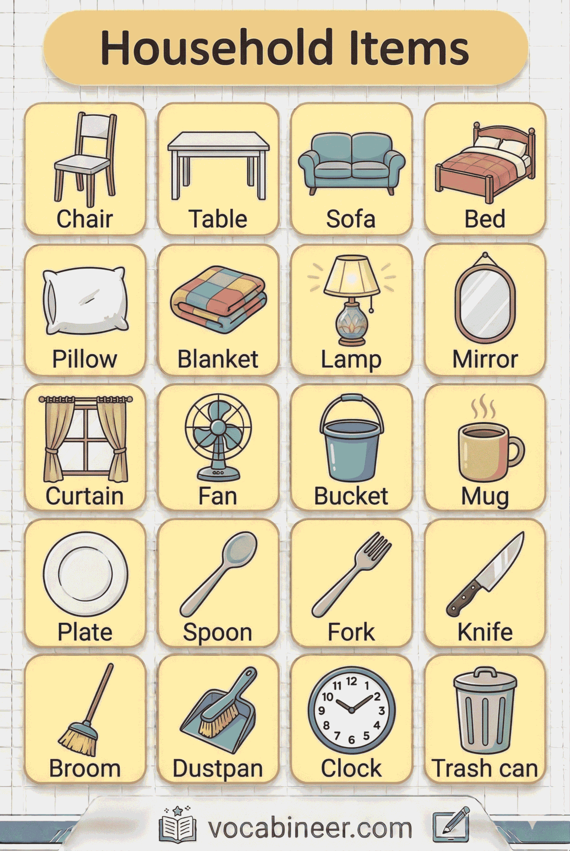 100+ Household Items Names List With Pictures