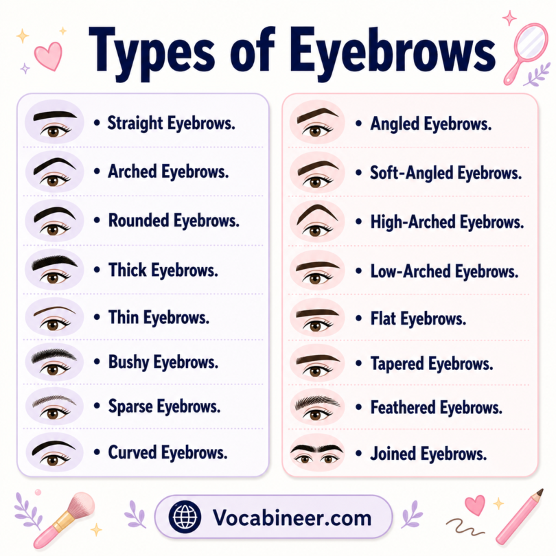 Types of Eyebrows: 18 Brow Shapes with Names and Pictures