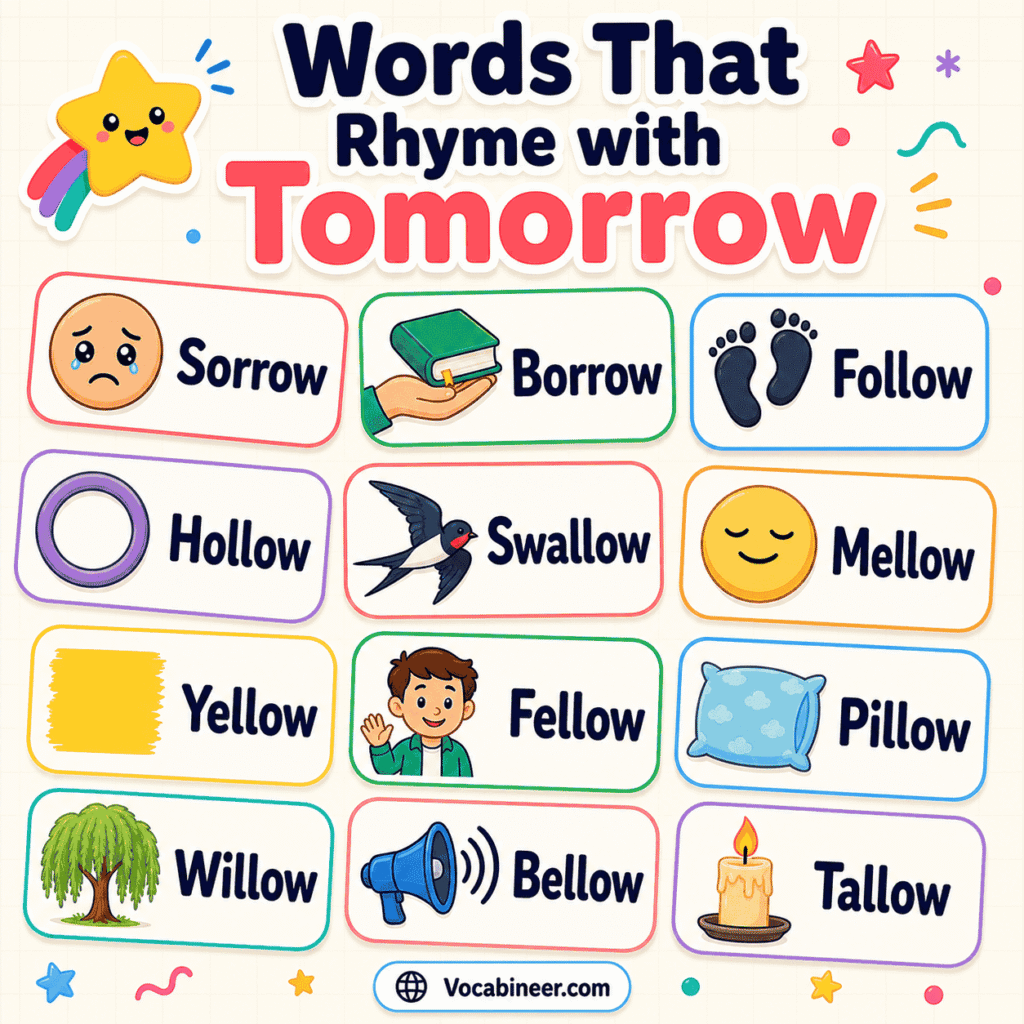 360 Creative Tomorrow Rhyming Words for Poems