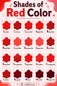 Shades of Red Names with Pictures and Hex Codes
