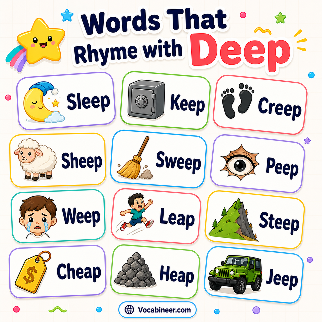 Words That Rhyme with Deep: 360 Useful Examples