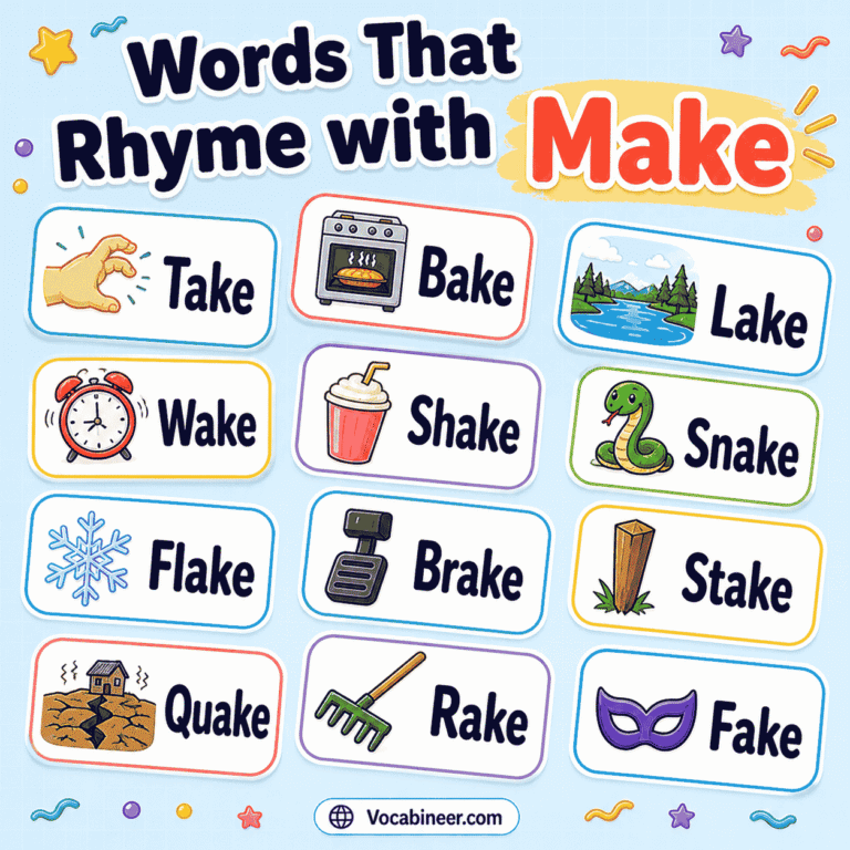 Words That Rhyme with Make for Poems, Songs & Kids