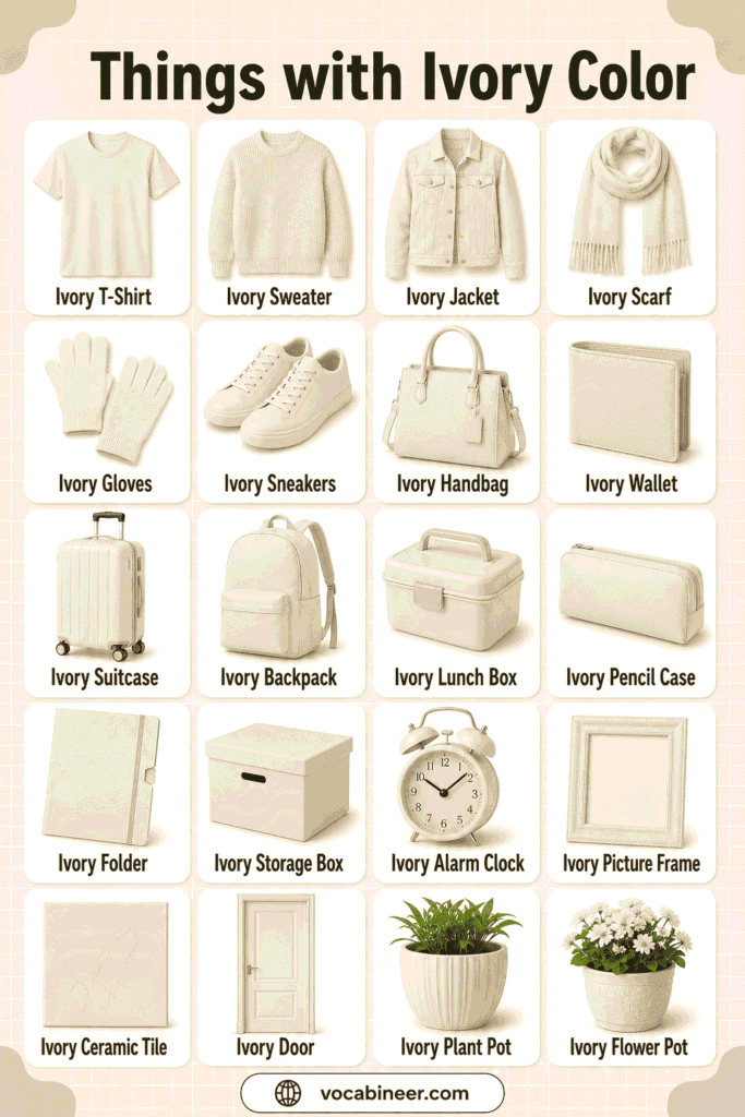 225 Things with Ivory Color with Names and Pictures