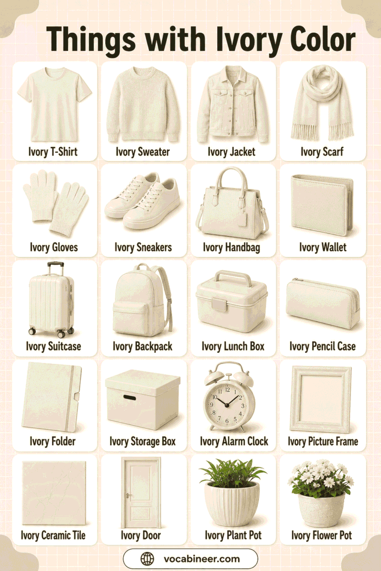 225 Things with Ivory Color with Names and Pictures